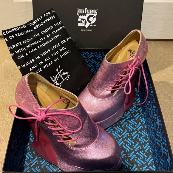 John Fluevog | Shoes | John Fluevog Size 9 Pink Metallic Color | Poshmark